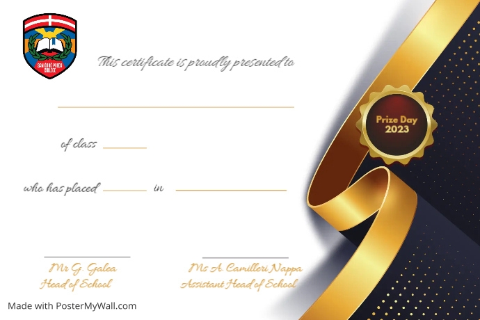 Golden theme certificate of appreciation temp | PosterMyWall