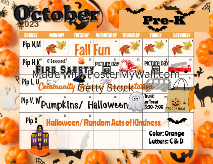 October 2023 Monthly Events Calendar | PosterMyWall