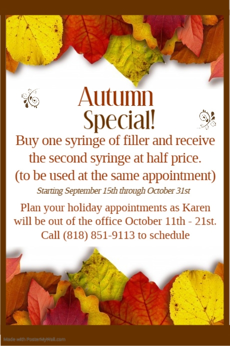 Autumn Juvederm Specail | PosterMyWall