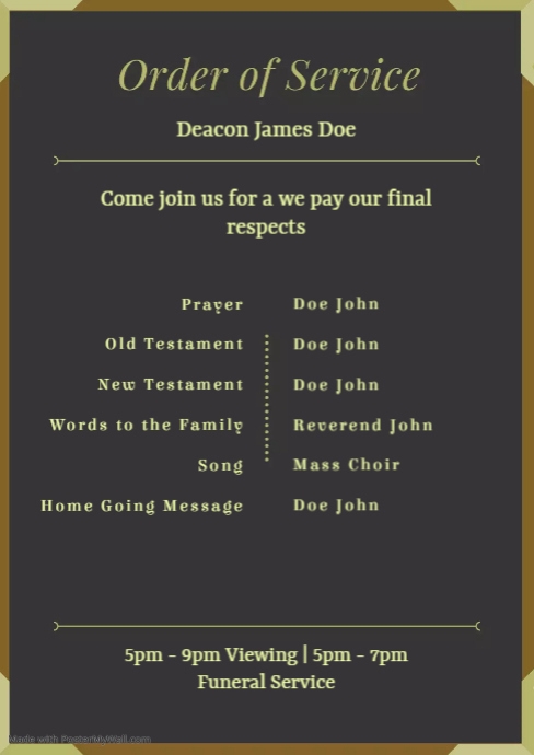 Funeral Programme | PosterMyWall