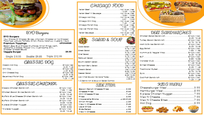 Black and Yellow Fast Food Digital Menu Display | PosterMyWall