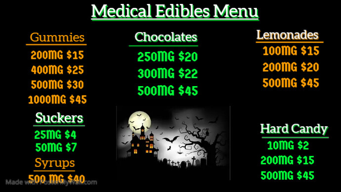 Medical Edibles Menu | PosterMyWall