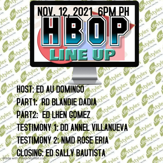 HBOP LINE UP NOV.12.2021 | PosterMyWall
