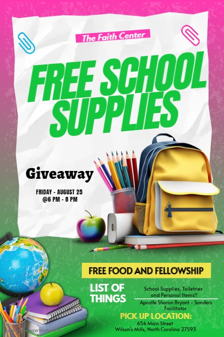 School supplies drive template | PosterMyWall