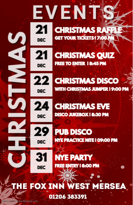 Copy of Christmas calendar, Christmas events,calendar | PosterMyWall