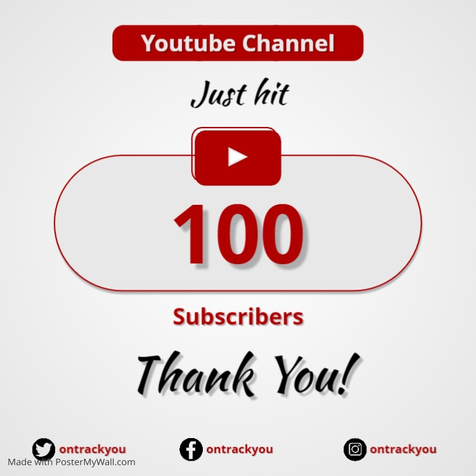 Copy of 100k subscribers | PosterMyWall
