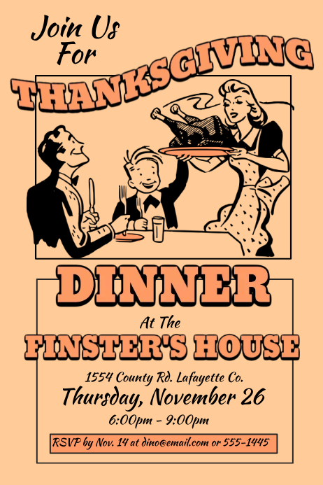 Thanksgiving Dinner Template | PosterMyWall