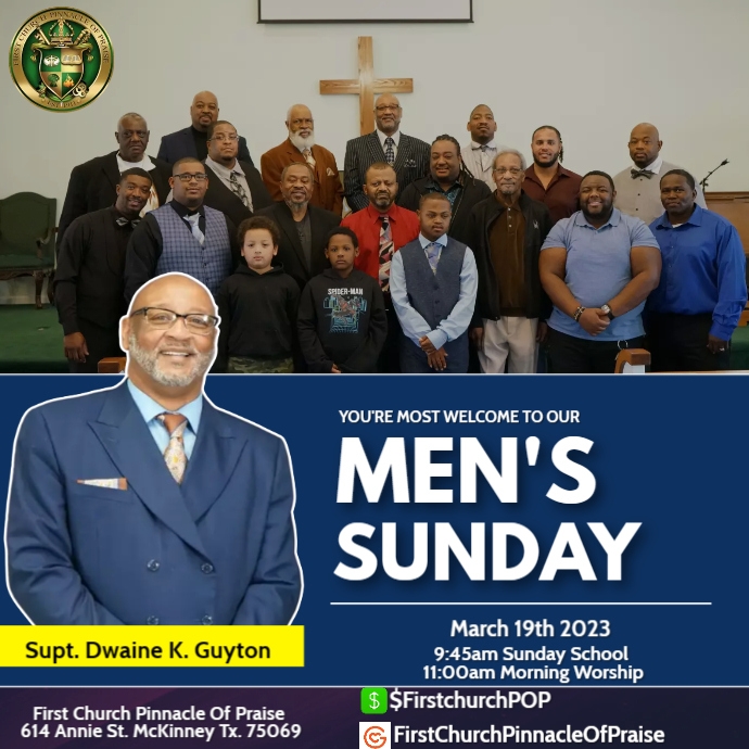men's sunday church service flyer template | PosterMyWall
