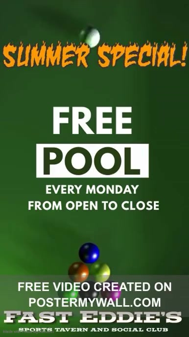 Green One Dollar Pool Bar Digital Video Display | PosterMyWall