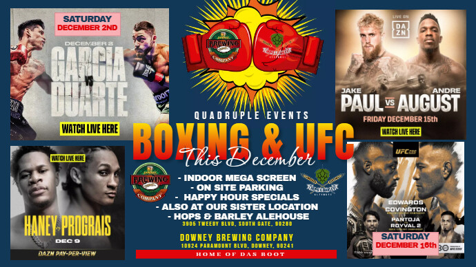 Boxing Flyer for all fights in December for Slideshow | PosterMyWall