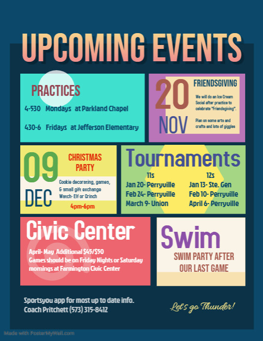 Upcoming Events Flyer | PosterMyWall