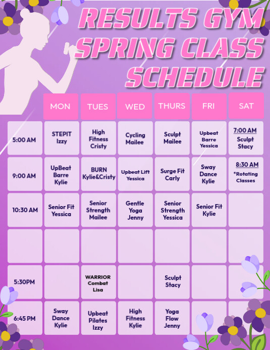 Spring Schedule | PosterMyWall