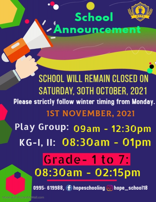 Copy of Yellow school holiday notice flyer | PosterMyWall