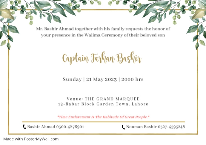 Copy of Walima Done | PosterMyWall