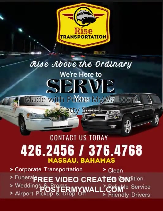 Copy of Red and blue limo service flyer | PosterMyWall