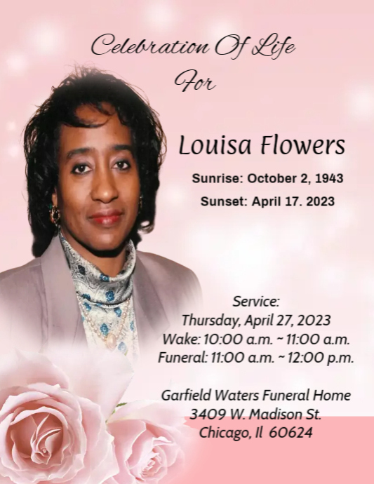 Floral Funeral Announcement Card (2) | PosterMyWall
