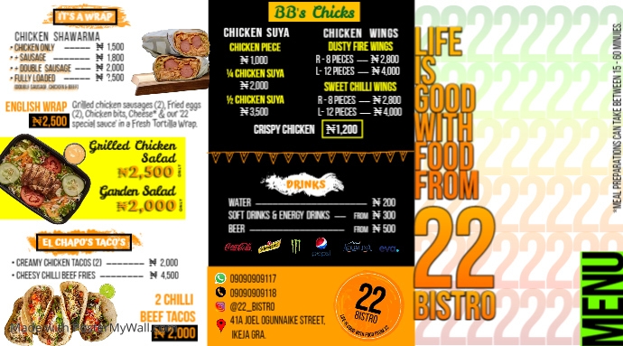 22 Menu - Split - White (1) | PosterMyWall