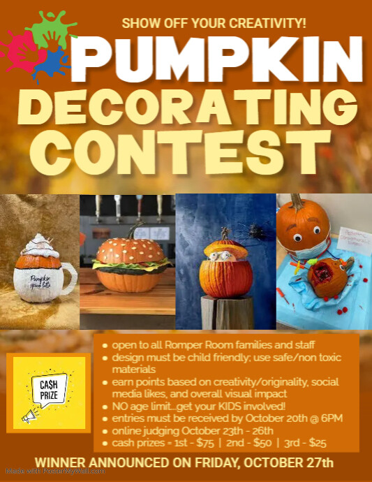 Pumpkin Carving contest event wallposter | PosterMyWall