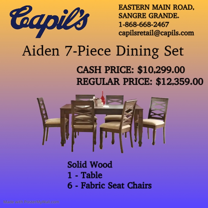 Aiden 7-Piece Dining Set (2) | PosterMyWall