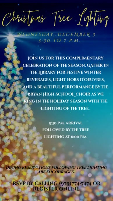 11.30.23 Christmas Tree Lighting | PosterMyWall