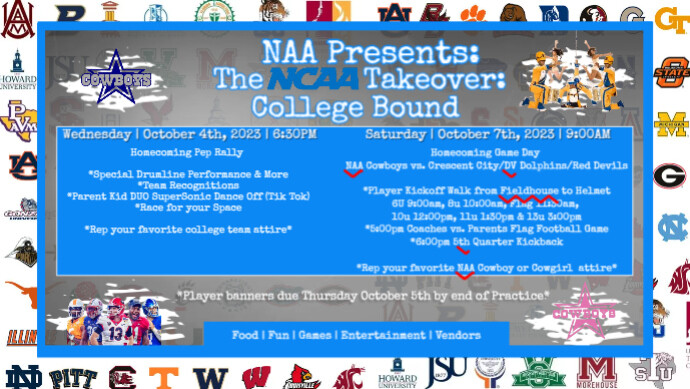 NAA Homecoming NCAA Takeover | PosterMyWall