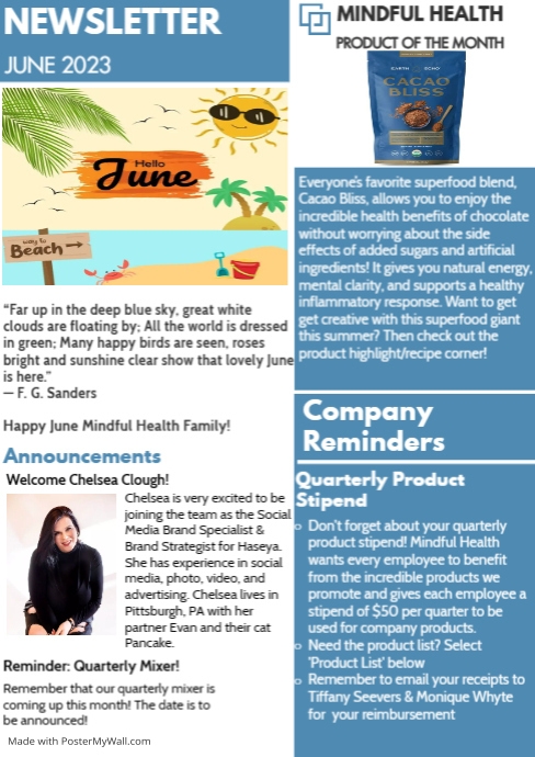 corporate generic blue and white newsletter d | PosterMyWall