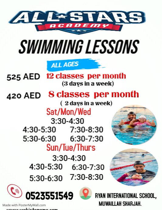 Swimming Lessons Flyer | PosterMyWall