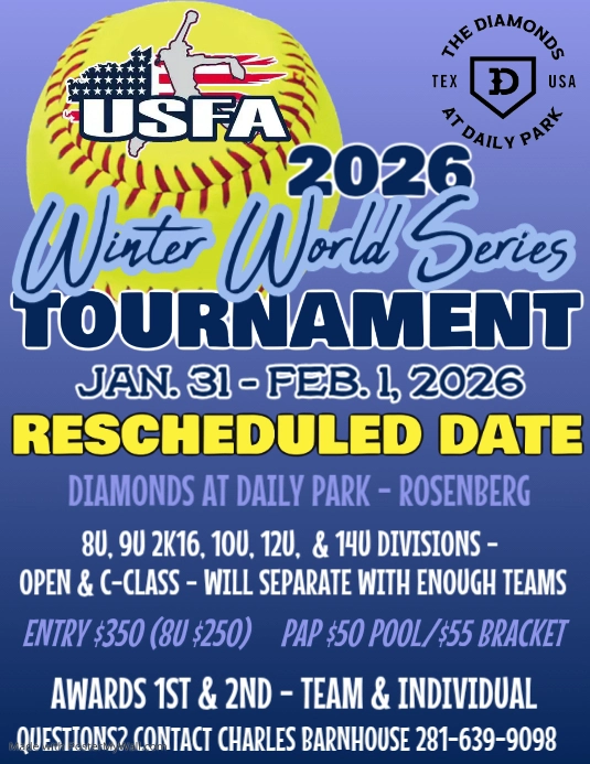 2026 USFA WINTER WORLD SERIES | PosterMyWall