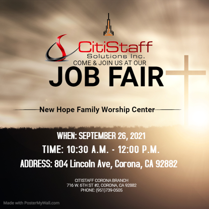 New Hope Job Fair English | PosterMyWall