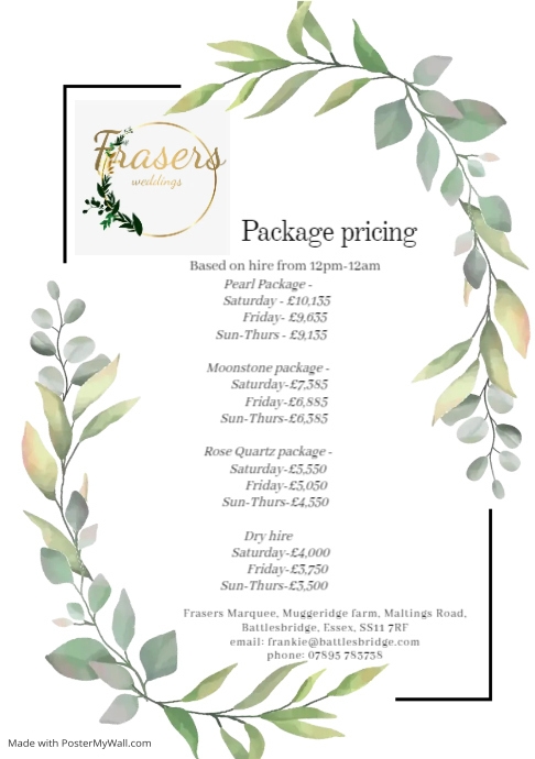 package price list | PosterMyWall