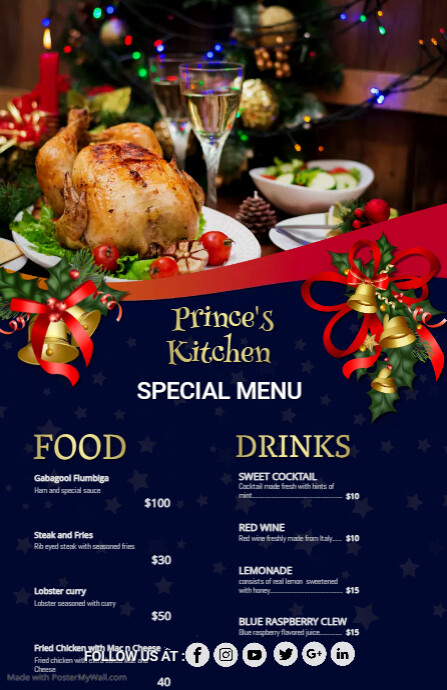 Prince's Kitchen Menu | PosterMyWall