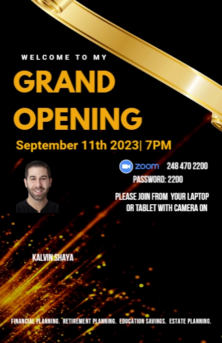 Grand opening-Kalvin | PosterMyWall