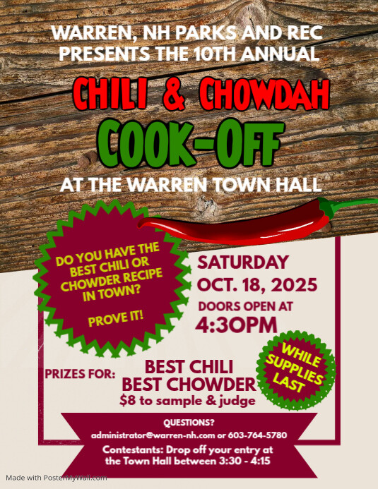 Copy of Chili Cook-Off Contest Poster Template | PosterMyWall
