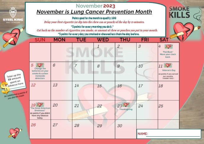 Printable calendar template 2023 november | PosterMyWall
