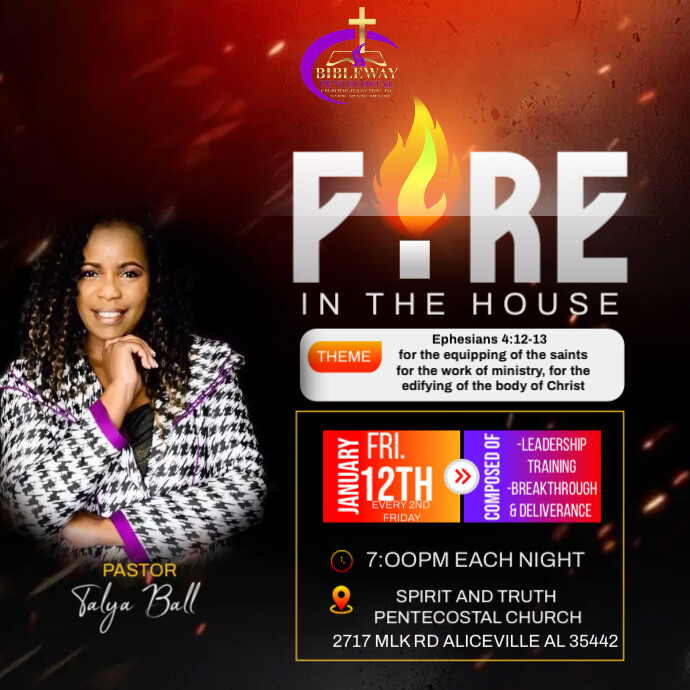 Fire conference church flyer | PosterMyWall