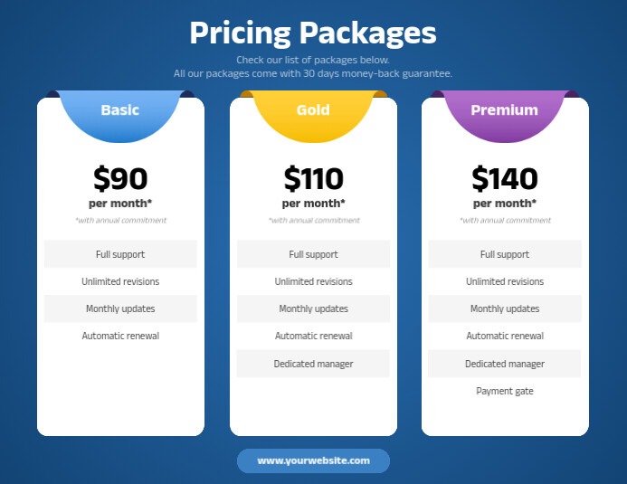 Business Pricing Plan Packages Flyer Design | PosterMyWall