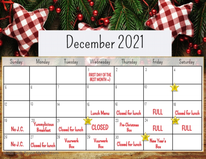 Copy of December 2021 Calendar | PosterMyWall