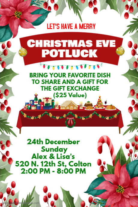 Christmas Potluck | PosterMyWall