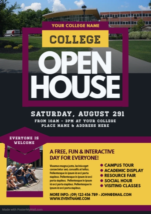 College Open House Flyer Template | PosterMyWall