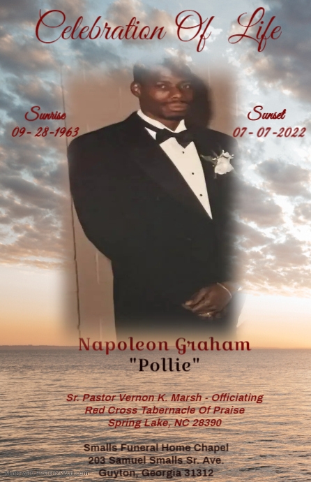 Sunset Funeral Announcement Card | PosterMyWall