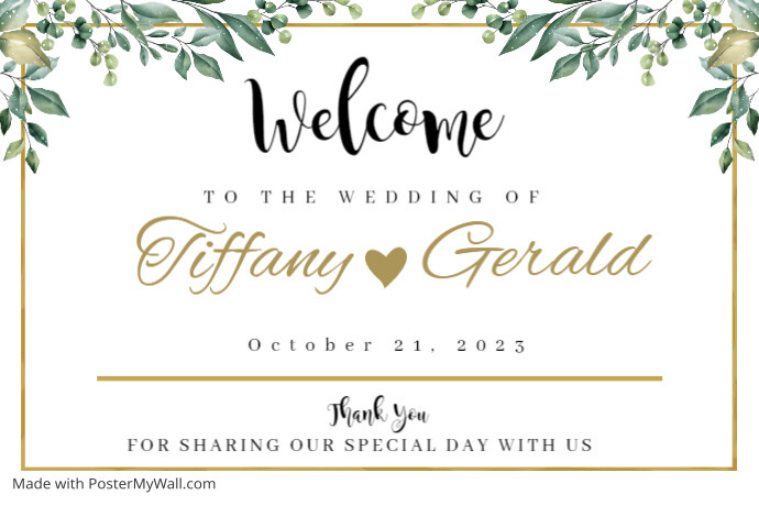 Wedding Welcome Sign | PosterMyWall