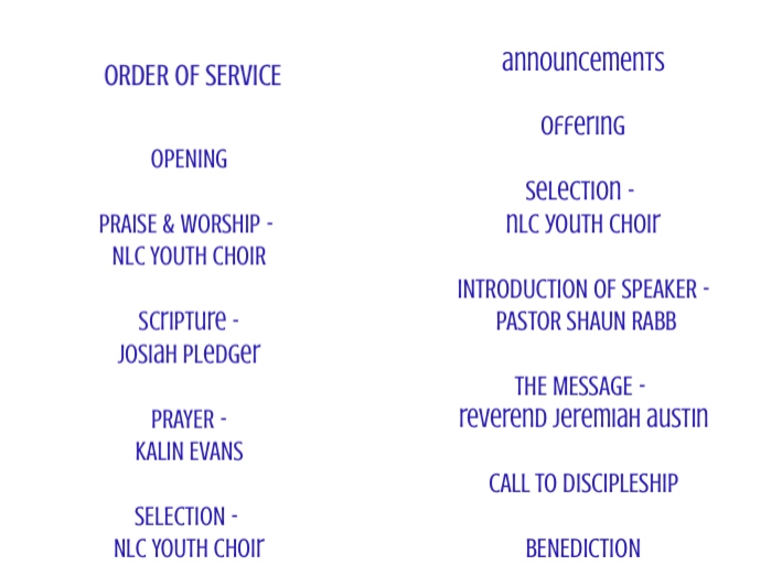 Copy of PROGRAM ORDER OF SERVICE | PosterMyWall