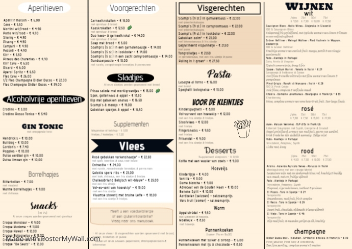 Copy of Menukaart binnenkant | PosterMyWall