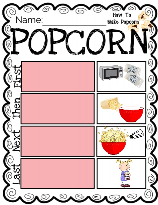 Copy of Copy of How to make popcorn worksheet | PosterMyWall
