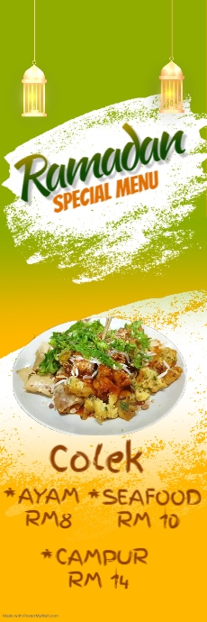 Copy of Ramadan Restaurant Menu Banner Bunting | PosterMyWall