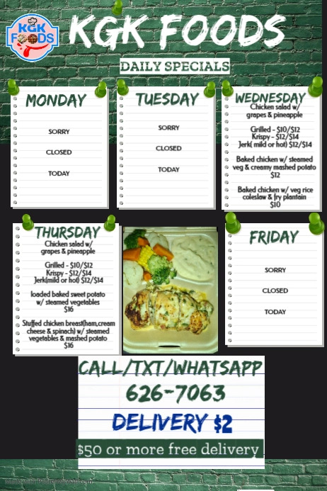 Restaurant Daily Specials Menu Template | PosterMyWall