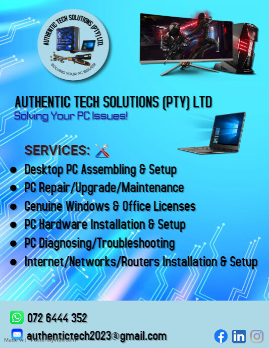 Copy of Copy of Computer Repair Specialist | PosterMyWall