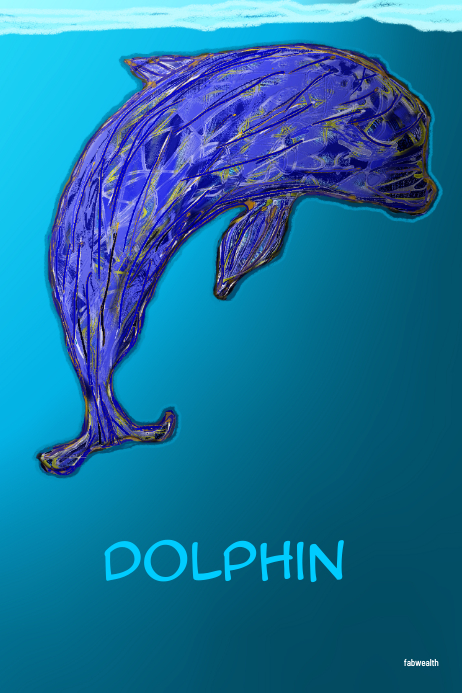 Dolphin custom art print @ postermywall Template | PosterMyWall