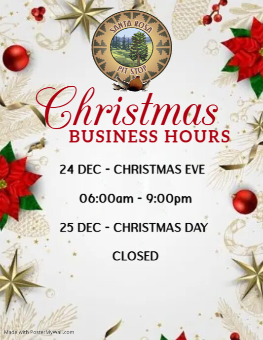 Copy of Copy of CHRISTMAS STORE BUSINESS HOURS Flyer Template | PosterMyWall