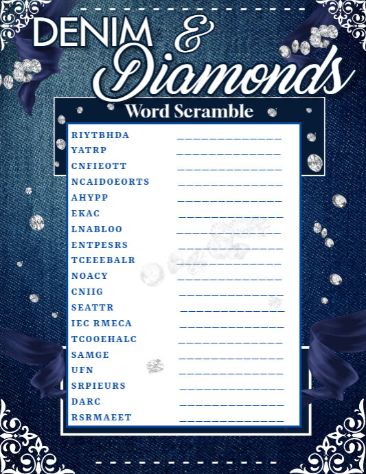 Denim and Diamonds 60th Birthday Instagram Po (1) | PosterMyWall